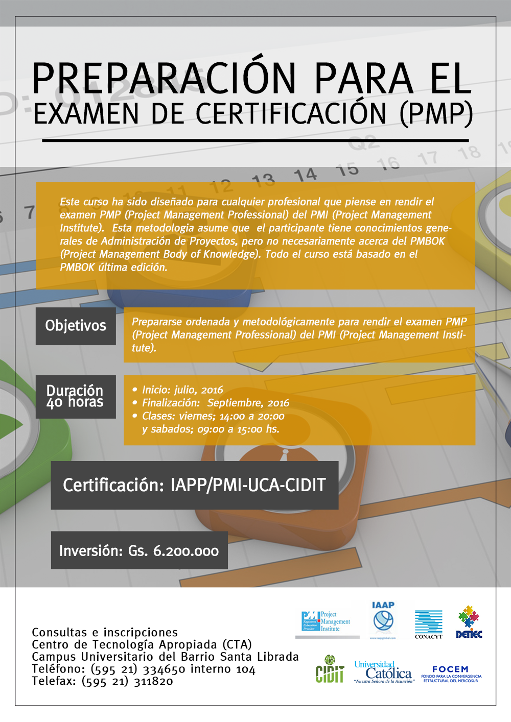 Preparación para el Examen de Certificación (PMP) – CIDIT
